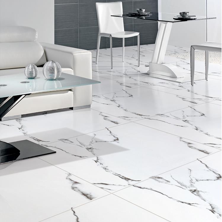 White Polished Ceramic Floor Tiles,Size: 600 x 600mm,Model: HS608GN ...
